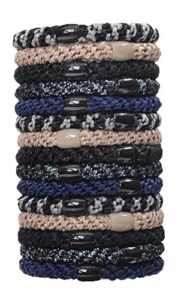 l. erickson grab & go pony tube - jet set - 15 pack ponytail holder hair ties