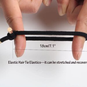 Elastic Hair Ties Elastics,Stretchy Rubber Bands,Pack of 12,Women Elastic Knotted Hair Rope Ponytail Holders for Women Girls(Black)