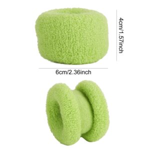 12 Pack Terry Cloth Cotton Elastic Stretchy Fuzzy Wide Thick Hair Ties Scrunchies Ties Ring Loop No Crease Seamless Hair Rubber Band Ponytail Holder Hair Accessories for Women Girl