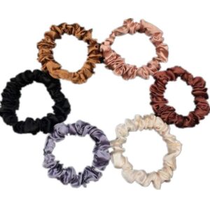 6Pcs Premium Satin Elastic Hair Bands Scrunchy Ponytail holder Hair Scrunchies Hair Ties Ropes Scrunchies for Women or Girls Hair Accessories