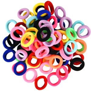 100 pcs baby hair ties, elastic hair bands small hair ties for girls rubber bands elastic ponytail holders (10 colors)