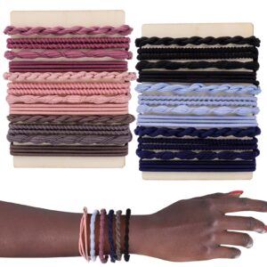 aiersa 24 pcs boho hair ties for women/girls,no damage hair elastics band for thick hair curly hair, oversize bracelet hair ties,will not strangle the wrist, cute bracelet ponytail holders