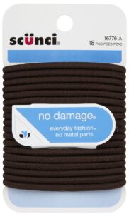 scunci no damage elastic hair bands, brown (hfs-koi-zk-a1925)