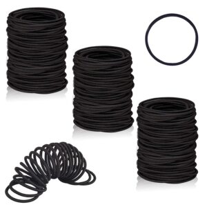 evogirl elastic hair ties 100 pcs ponytail holders 2mm thin 2 inch in diameter hair band for normal medium to thick hair, for girls women or men (black)