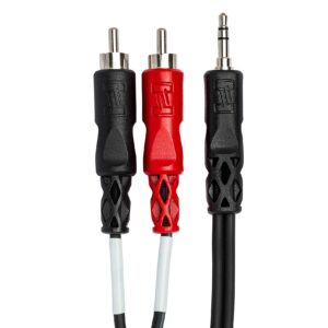 Hosa CMR-215 3.5 mm TRS to Dual RCA Stereo Breakout Cable, 15 Feet