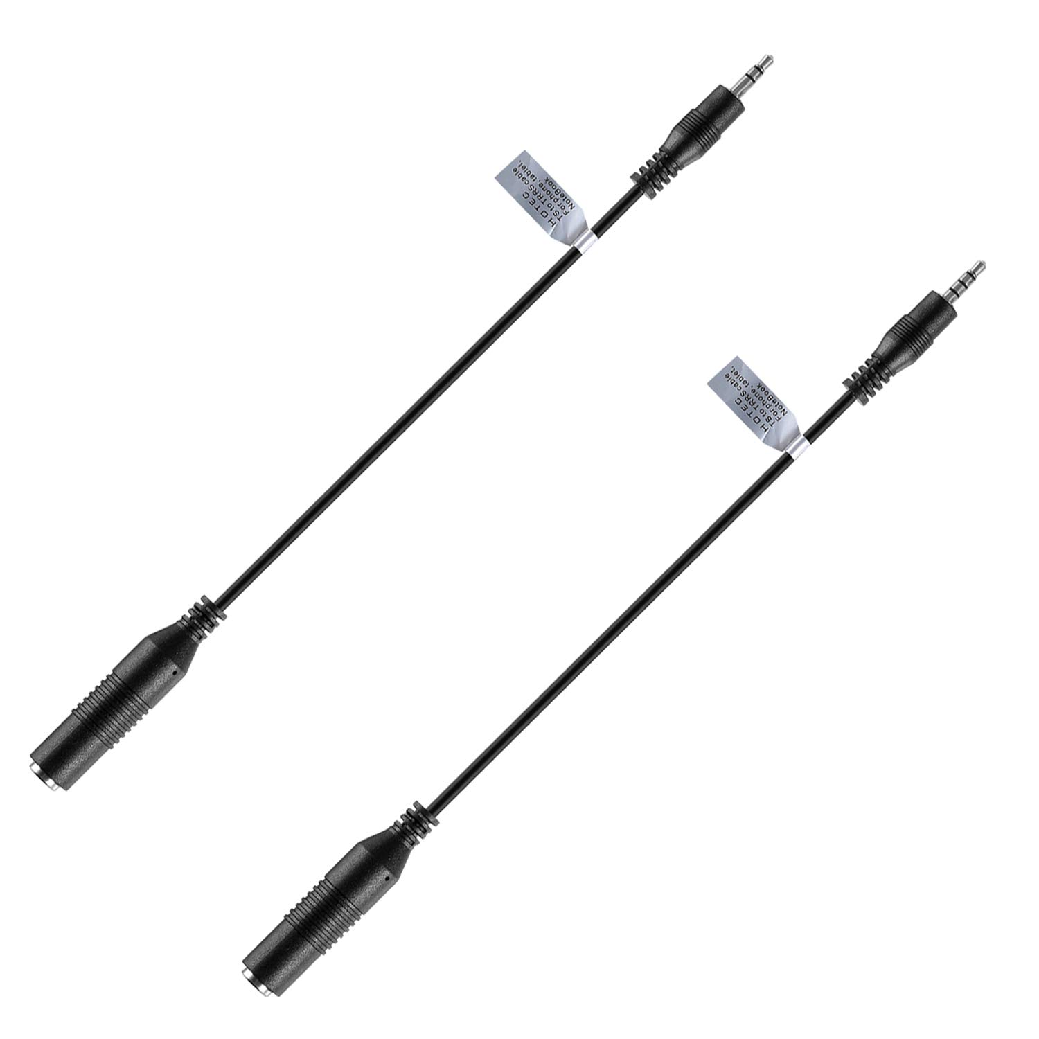 Hotec 3.5mm Male to 1/4” TS Female Audio Adapter Cable (TS to TRS and TS to TRRS, 2 Piece Pack)