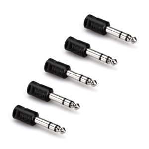 hosa adaptor gpm-103 3.5mm trs-f to 1/4" trs-m 5 pack bundle