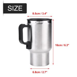 12V 450ml Electric Water Kettle, Car Heating Cup Travel Heating Cup Car Coffee Mug with Indicator Light