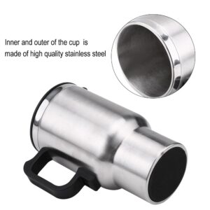 12V 450ml Electric Water Kettle, Car Heating Cup Travel Heating Cup Car Coffee Mug with Indicator Light