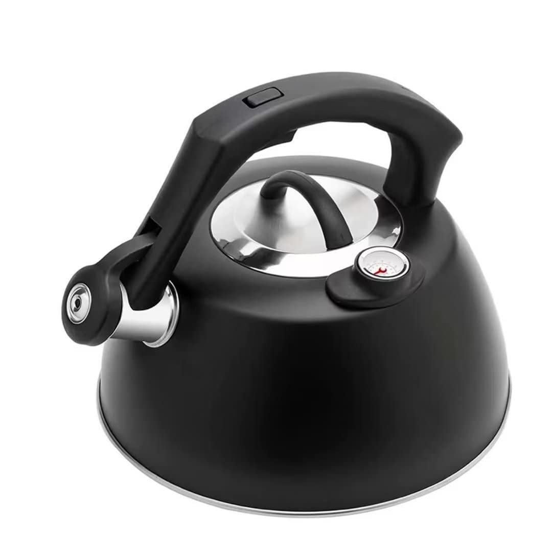 Sound Kettle with Temperature Gauge,Stainless Steel Kitchen Whistle Kettle,Water Temperature Display Sound Kettle 2.5L,Gas Stove Kettle,Camping Hob Kettle