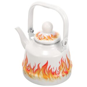 kichvoe ceramic enamel teapot tea kettle for stovetop 1.1l porcelain enameled teakettle vintage tea pot with ceramic cool handle teapot for hot water no whistling