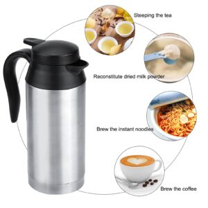 Car Electric Cup, 12V 750ml Car Electric Cup Vacuum Insulation Technology Portable Electric Travel Heating Cup Coffee Tea Boiling Mug Kettle for Car