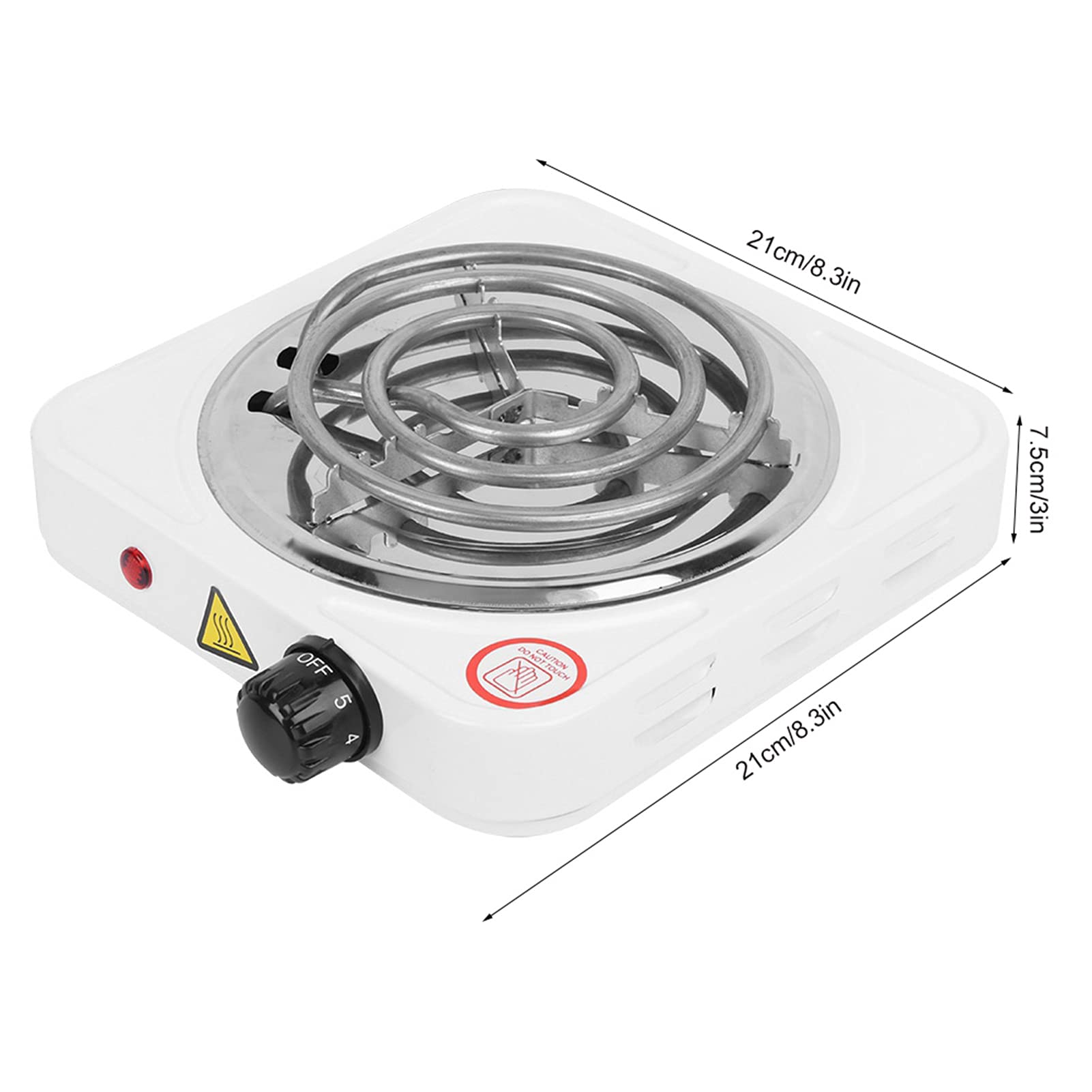 Electric Single, 1000W Stainless Steel Hot Plate Cooktop Compact Portable Single Tube Electric Stove with Adjustable Temperature and Indicator Light for Home Dorm Office Kitchen