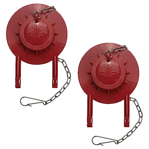 Toilet Flapper Replacement Kit High Performance Universal Toilet Tank Flapper with Stainless Chain & Hook, Long Lasting Rubber, Easy to Install Red 2inch 2pc