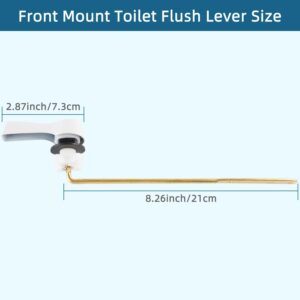 Hygie Rinse Universal Front Mount Toilet Handle White Toilet Handle Lever Flush Replacement, with Stainless Steel Flapper Chain, Toilet Repair Kit