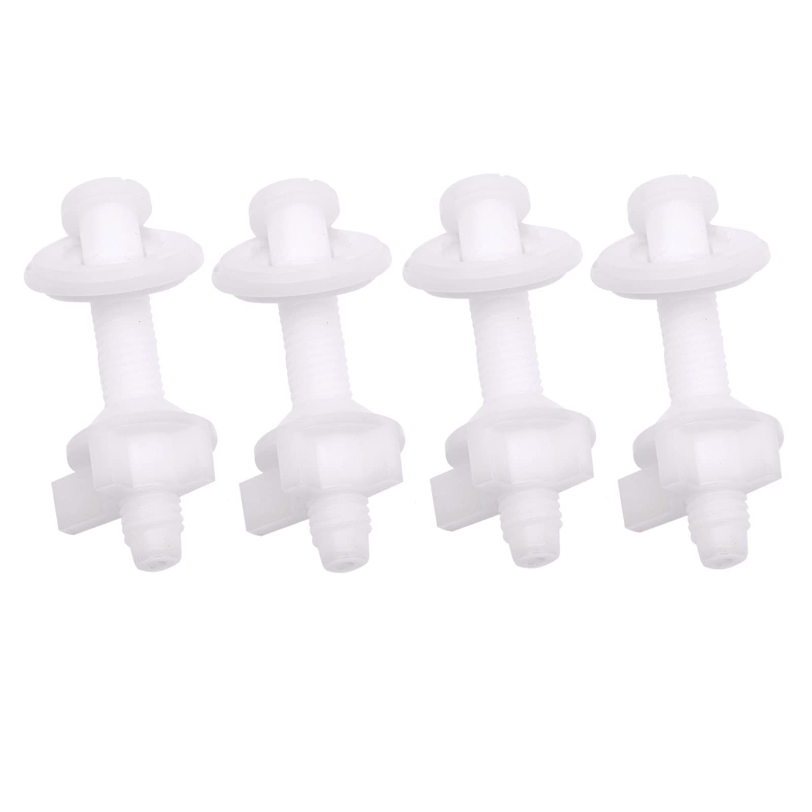 Toilet Seat Screws, A.I.Force 4Packs Toilet Seat Tightening Kit with Toilet Seat Hinge Bolts, Nuts and Washers, Plastic Toilet Seat Hinge Bolts for Fixing Wiggle of Top Mount Toilet Seat Hinges