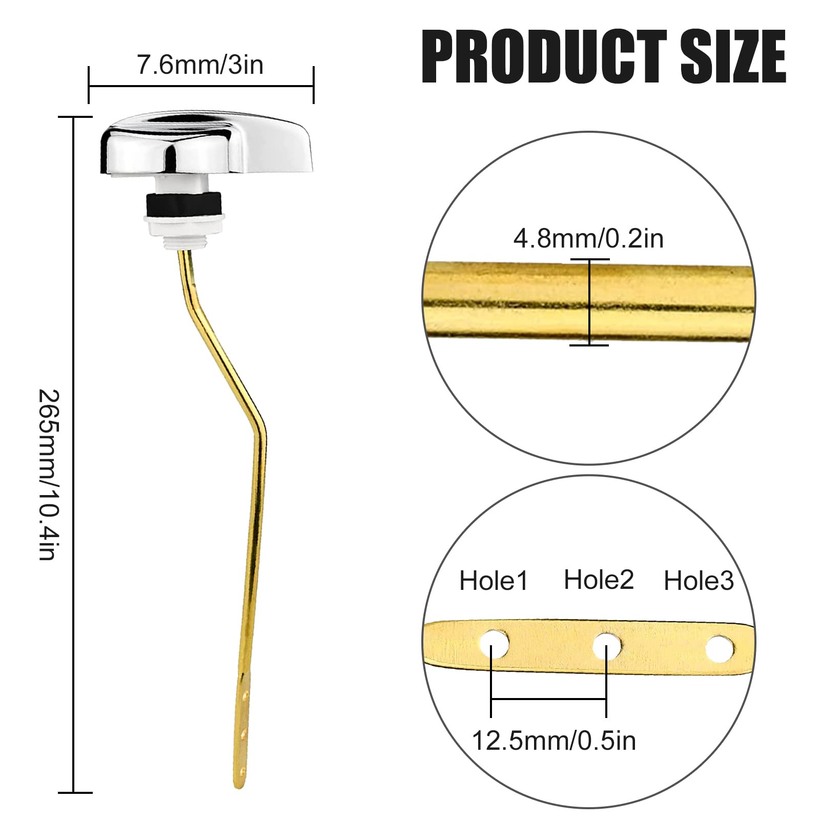 TOTO Toilet Handle Replacement Parts Kit, Side Mount Toilet Flush Handle, Universal TOTO THU068#CP Trip Lvr for St743S, Tank Lever Handle for TOTO Kohler Toilet Tank