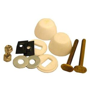 lasco 635249 2-1/4" solid brass bolt 1/4" acorn nuts stainless steel washers and round cover caps toilet bolt kit, white