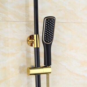 Black Shower Set, G1/2in Household Top Shower Handheld Shower Kit, Shower System Bathroom Shower Head Accessory, Hand Shower