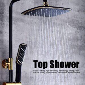 Black Shower Set, G1/2in Household Top Shower Handheld Shower Kit, Shower System Bathroom Shower Head Accessory, Hand Shower