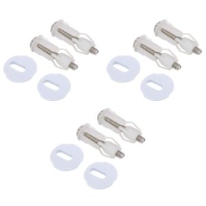 3 pair screws set,universal toilet seat parts including screw with plastic nuts and washers parts kit for fixing the top toilet seat fixings fitting accessory toilet repairing tools