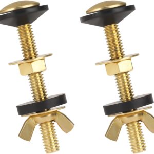 2Pcs Toliet Bolts Universal Toilet Bolts Kit ，Toilet Tank Bolts， Heavy Duty Bolts with Rubber,Stainless Steal Washers and Wing Nuts,Toilet Tank Bolts and Rubber Gaskets