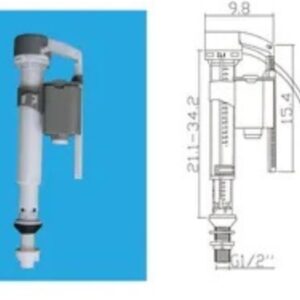 Replacement Universal Float Fill Valve Toilet Tank Kit