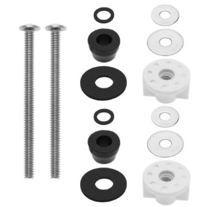 ecsing 2 set toilet seat hinge bolts kit hinge bolt replacement top-fixed hinge universal toilet seat stainless steel rubber hinge bolt