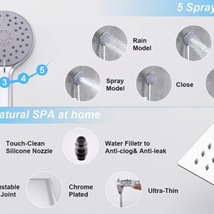 Bathroom Shower Kit, Fixed Shower Head and Handheld Shower, Round Replacement Overhead Rain Shower Head, Handheld Shower with Spray Mode, Universal, Water Saving (6in)