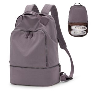 venatin gym backpack for women waterproof small gym bag with shoe compartment sports essentials backpack with wet dry pocket, purple…