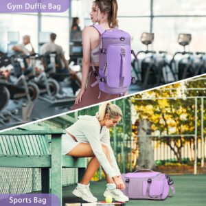 ACESAK Gym Bag for Women - Small Sports Duffle Bag with Shoes Compartment & Wet Pocket - 28L Gym Accessories Backpack Workout Bag Waterproof Carry On Rucksack Daypack