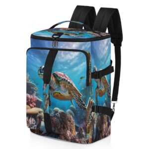 sea turtle colorful coral reef gym duffle bag for traveling sports tote gym bag with shoes compartment water-resistant workout bag weekender bag backpack for men women