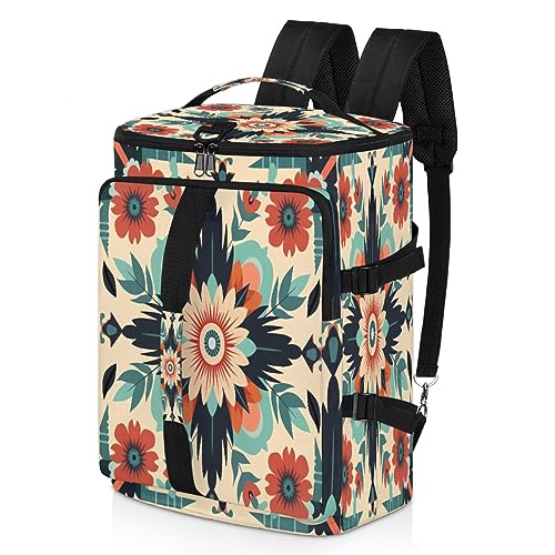 Native American Floral Pattern (01) Gym Duffle Bag for Traveling Sports Tote Gym Bag with Shoes Compartment Water-resistant Workout Bag Weekender Bag Backpack for Men Women