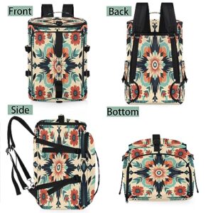 Native American Floral Pattern (01) Gym Duffle Bag for Traveling Sports Tote Gym Bag with Shoes Compartment Water-resistant Workout Bag Weekender Bag Backpack for Men Women