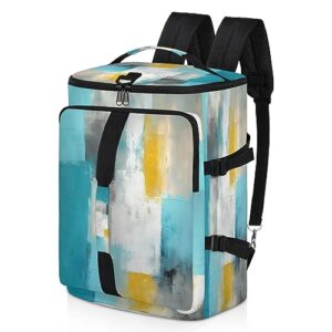 yellow light blue abstract oil painting (04) gym duffle bag for traveling sports tote gym bag with shoes compartment water-resistant workout bag weekender bag backpack for men women