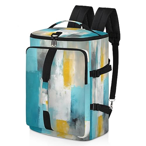 Yellow Light Blue Abstract Oil Painting (04) Gym Duffle Bag for Traveling Sports Tote Gym Bag with Shoes Compartment Water-resistant Workout Bag Weekender Bag Backpack for Men Women