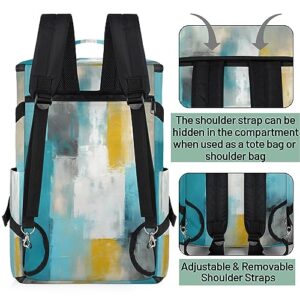 Yellow Light Blue Abstract Oil Painting (04) Gym Duffle Bag for Traveling Sports Tote Gym Bag with Shoes Compartment Water-resistant Workout Bag Weekender Bag Backpack for Men Women