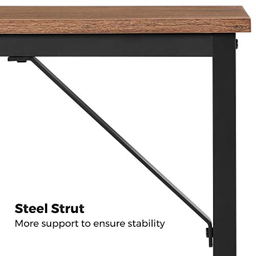 VASAGLE Computer Desk, Gaming Desk, Home Office Desk, for Small Spaces, 19.7 x 39.4 x 29.5 Inches, Industrial Style, Metal Frame, Hazelnut Brown and Black ULWD041B03V1