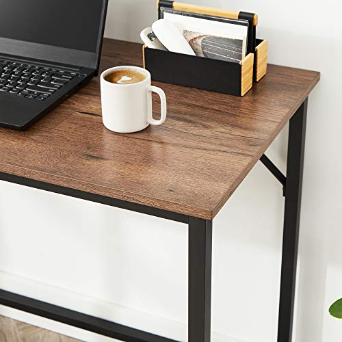 VASAGLE Computer Desk, Gaming Desk, Home Office Desk, for Small Spaces, 19.7 x 39.4 x 29.5 Inches, Industrial Style, Metal Frame, Hazelnut Brown and Black ULWD041B03V1