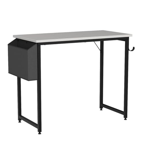 DLisiting Small Computer Desk for Bedroom White Modern Writing Table for Small Spaces Kids Teens Student Study Work PC Desk 31 Inch