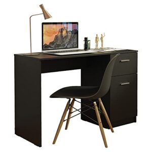 madesa compact computer desk study table for small spaces home office 43 inch student laptop pc writing desks with storage and drawer - black