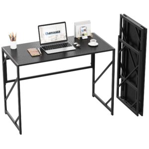 elephance folding desk writing computer desk for home office, no-assembly study office desk foldable table for small spaces