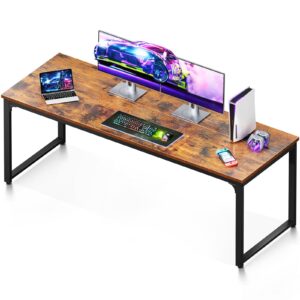 coleshome 71 inch computer desk, executive desk for home office, study student writing desk, vintage