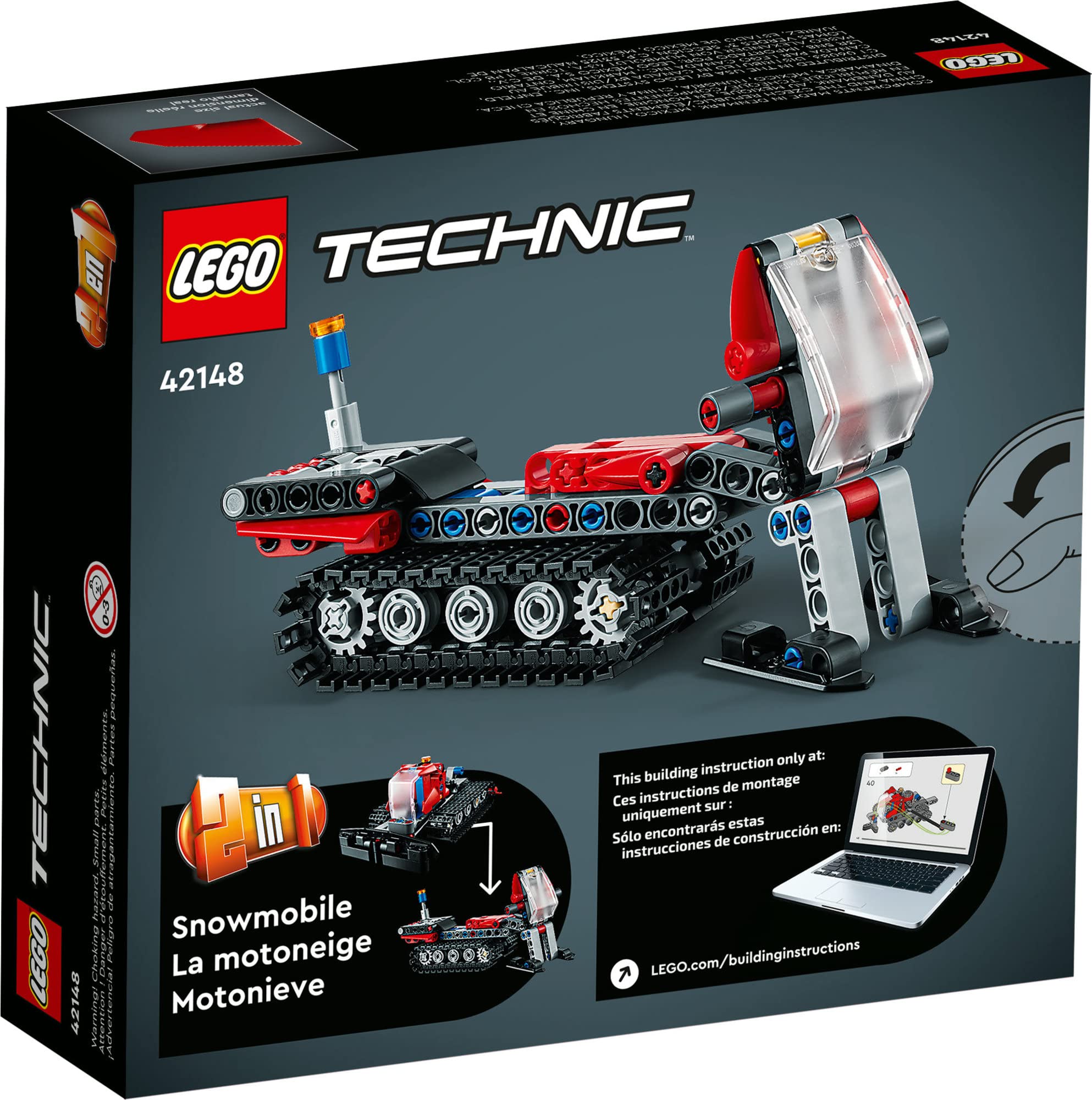 LEGO Technic Snow Groomer to Snowmobile 42148, 2in1 Vehicle Model Set, Engineering Toys, Winter Construction Toy for Kids, Boys, Girls 7+ Years Old, Birthday Gift Idea