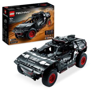 lego technic audi rs q e-tron 42160 advanced building kit for kids ages 10 and up, this remote controlled car toy features app-controlled steering and makes a great gift for kids who love engineering