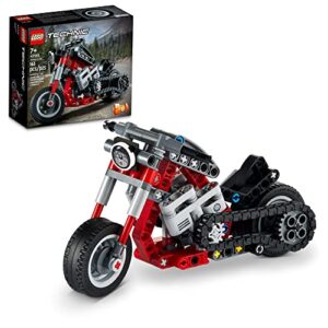 lego technic motorcycle to adventure bike building kit 42132, 2 in 1 model motorcycle toy, birthday gift for kids, boys and girls