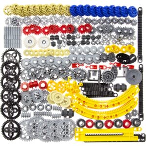 habow 233pcs technic-parts technic-gears axle-pin-connector compatible with lego-technic technic cam worm cogs gears steering parts differential engine kit. moc pieces for replacement pieces.