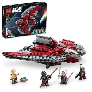 lego star wars ahsoka tano’s t-6 jedi shuttle, star wars playset based on the ahsoka tv series, show inspired building toy for ahsoka fans featuring a buildable starship and 4 star wars figures, 75362