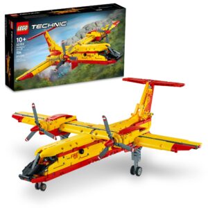 lego technic firefighter aircraft building toy, model airplane set 42152, with authentic fire rescue details, engineering fire plane fun for boys, girls, and kids ages 10+ years old, airplane gift