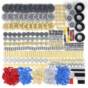 gears and wheels axles kits sets, compatible with lego-technic-parts pieces, 652pcs car bulk parts engine kit building blocks accessories children toys